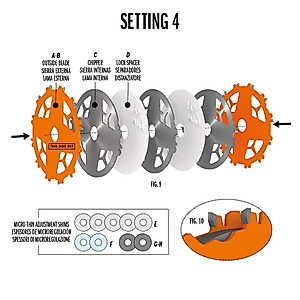 CMT ORANGE TOOLS 230.312.08 DADO Set Saw Blade HW D=8” B=5/8” Z12 FTG+ATB Orange PTFE
