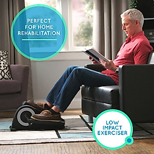 Cubii Jr: Desk Elliptical w/Built in Display Monitor, Easy Assembly, Quiet & Compact, Adjustable Resistance (Silver)