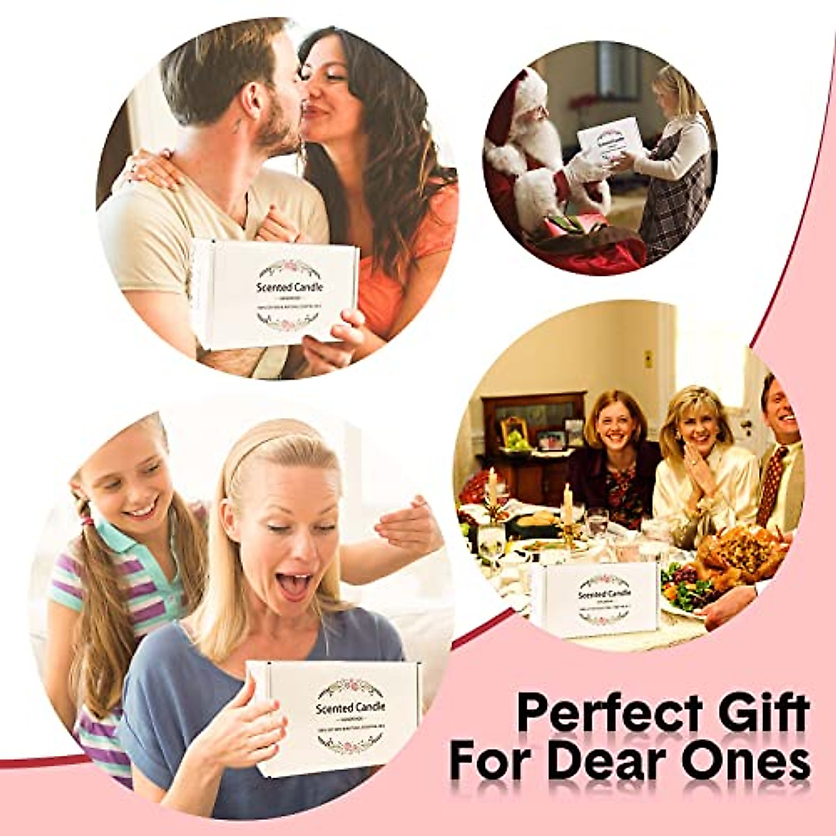 Scented Candles Gift Set for Women: Aromatherapy Candles for Home Rose Scented Natural Soy Wax Jar Candle Sets 2 Pack 6oz 40 Hour Burn Time Use for Stress Relief Relaxation Bath Yoga Birthday