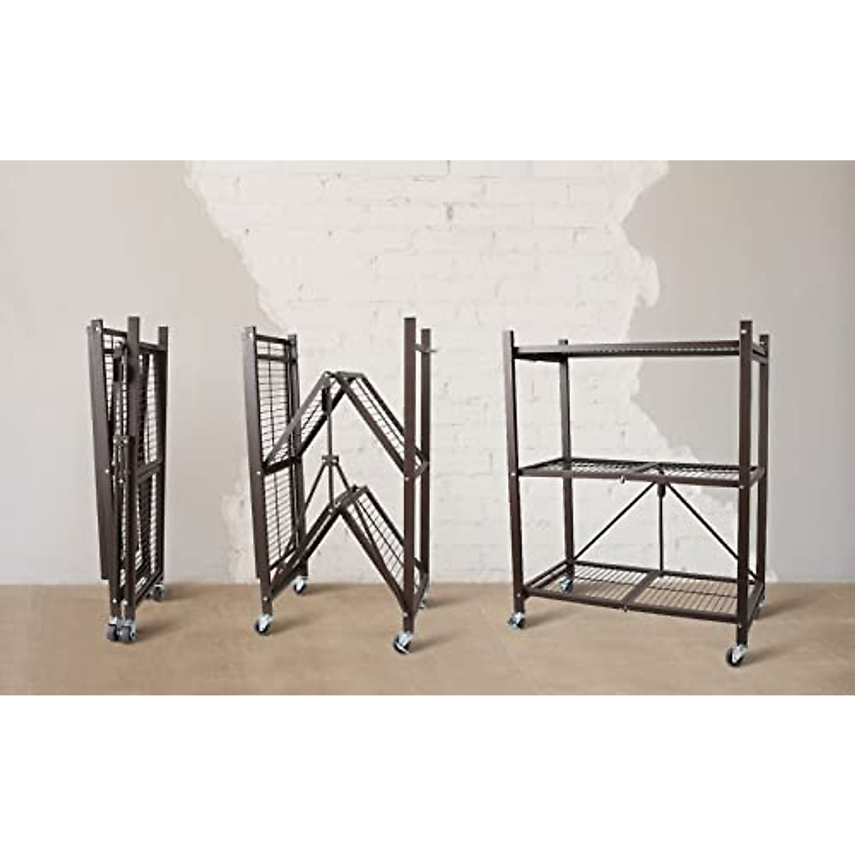 Olympia Tools 3 Shelf Foldable Wire Rack, Metal Organizer