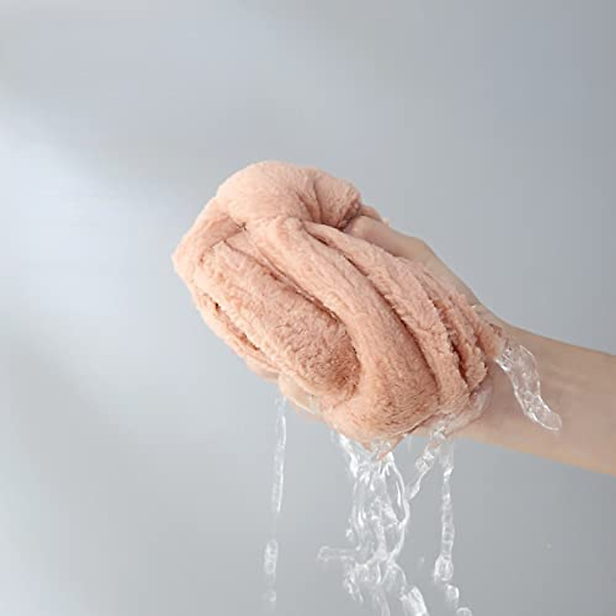 JTJMJTJ Premium Hanging Hand Towels, Coral Fleece, Soft and Absorbent Towels Funny Dress Shape Towels for Women Girls, Gifts (Pink+Grey,2pack+2hooks)