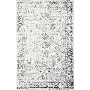 Unique Loom Sofia Collection Area Rug - Casino (5' 1" x 8', Gray/ Beige)