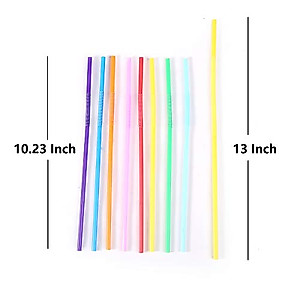 10.23 Inches Colorful Plastic Drinking Straws, Individually Packaged Disposable Plastic Straws, Extra Long Flexible Straws for Picnics and Parties, Pack of 200