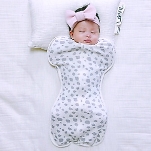 Organic Cotton Zipper Swaddle Blanket Snug Breathable Easy to use for Small Baby (Ribbon, 0-3m, Summer Season)
