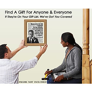 "Education is the Passport to the Future…" Malcolm X: Positive Quotes; Inspirational, Motivational Wall Art Decor Poster for Office, Classroom, Livingroom & Bedroom | Unframed Posters 8x10"