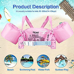 Gogokids Kids Swim Vest, Toddler Floaties for 20-50 lbs/2-6 Years Old Girls and Boys, Float Swimwear with Shoulder Strap