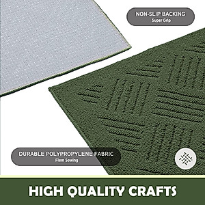 JEEDOVIA Door Mat Indoor Doormat,Front Back Door Mats Non Slip Entrance Rugs Rubber Backing,Inside Doormats for Entryway Low-Profile Absorbent Resist Dirt Floor Mats Washable Green,24"x36"