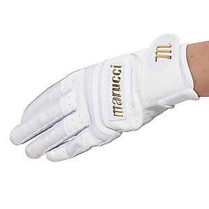 Marucci 2021 PITTARDS Reserve Adult Batting Gloves, White, Adult Small