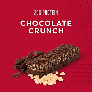 BSN Protein Crisp Bar, Protein Snack Bars, Crunch Bars with Whey Protein and Fiber, Gluten Free, Chocolate Crunch, 12 Count (Packaging May Vary)