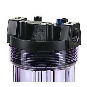 Hydronix HF5-10CLBK34PR Water Filter Housing 10" RO, Whole House, Hydroponics - 3/4" Ports, Clear Body w/PR