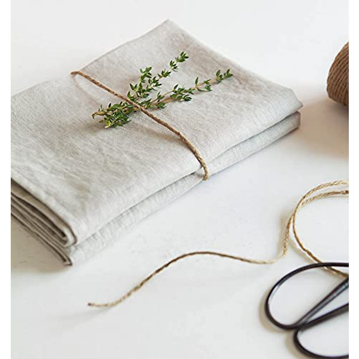 LK PureLife 100% Pure Flax Linen Kitchen Towels-20x27 Inch-Stonewashed Flax Linen-Extra Soft Quick Dry for Tea Towels Dish Towels Hand Towels-Set of 2-Natural
