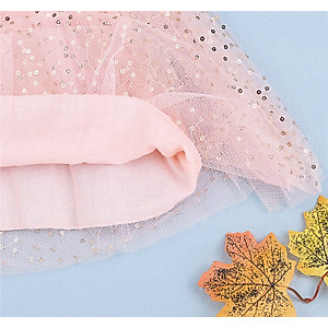 AGQT Toddler Girls Tulle Tutu Dress Flutter Sleeve Sequin Layered Summer Babydoll Birthday Tea Party Gowns Baptism Christening Pageant Sundress Pink-Sequin Dot Size 12-24 Months