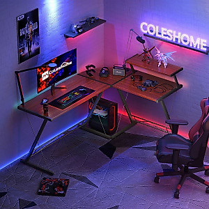 Extra Large Coleshome L Shaped Desk for Gaming & Home Office