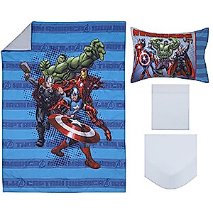 Crown Crafts Infant Products Marvel Avengers 4 Piece Toddler Bedding Set