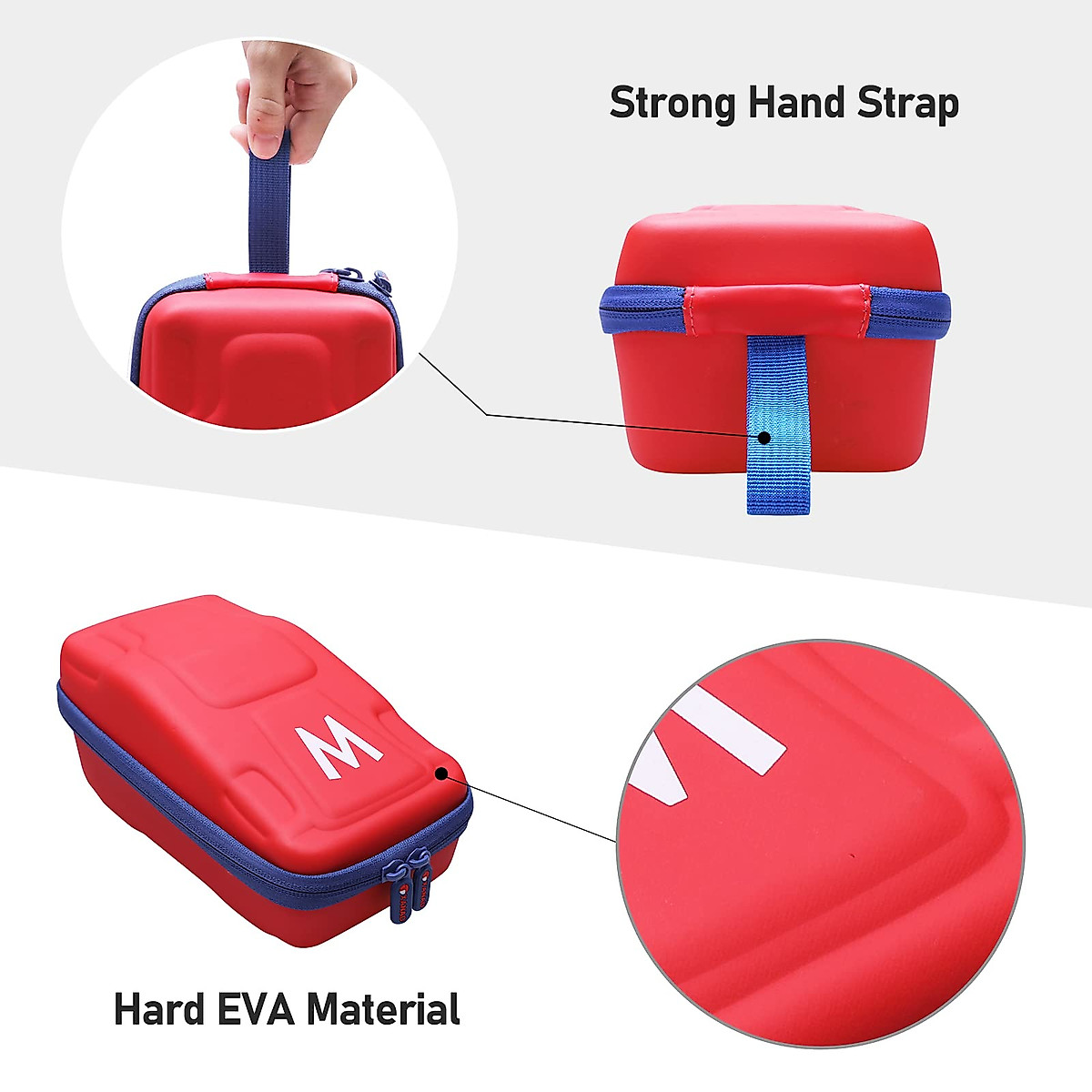 XANAD EVA Hard Case for Mario Kart Live:Nintendo Switch Mario Set Edition - Travel Protective Carrying Storage Bag（Red）