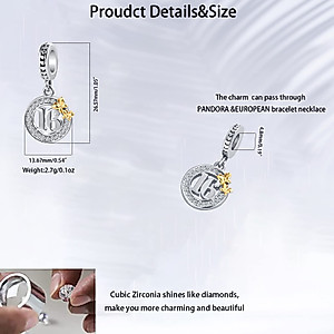 QeenseKc Sweet 18th Happy Birthday Charm Number 18 Butterfly Dangle Bead for European Bracelet