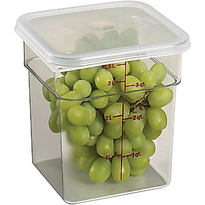 Lumintrail Cambro Polycarbonate Square Food Storage Containers 4 Quart With Lid - Pack of 2 - Food Organizers and Containers