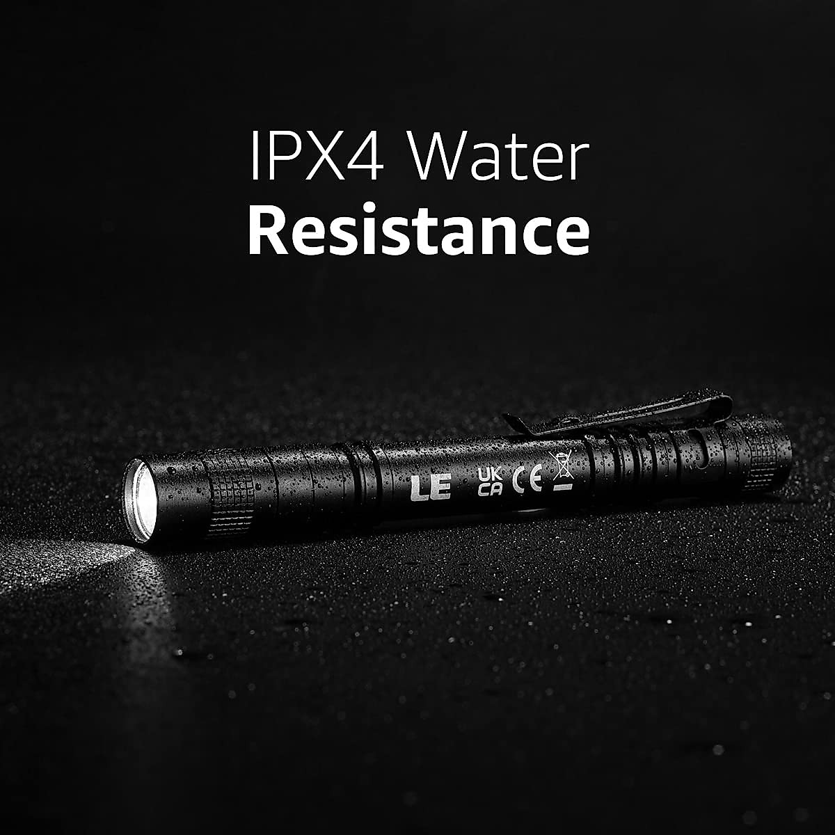 LE LED Pen Flashlights, Lightweight, Mini, Waterproof Pocket Flashlight with Clip, 2 Pack Small Flashlights for Inspection, Work, Emergency