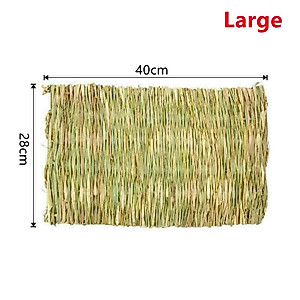 TEAFIRST Animal Hamster Grass Chew Mat Breakers Toy Pet Rabbit Rat Guinea Pig House Pad (Large)