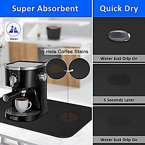 FUMAX Coffee Mat, 16”x32” Large Coffee Maker Mat for Countertop, Absorbent & Hide Coffee Stains Coffee Bar Mat, Non-Slip Rubber Backed, Coffee Bar Accessories Fit Under Coffee Maker Machine