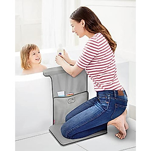 Skip Hop Baby Bath All-in-One Elbow Saver and Kneeler, Moby, Grey
