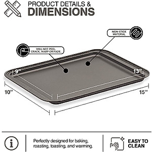 husMait Baking Sheet 10x15, Nonstick, Oven Safe, Heavy Duty Steel. Great for Cookies, Pastries, Dough. Premium Quality, Resists Rust, Scratching and Bending in High Heat.