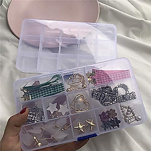 Portable Organizer 15-Fixed Compartments Clear Plastic Jewelry Box Organizer Storage Container