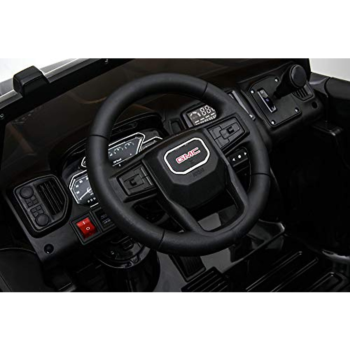 DAKOTT GMC Sierra Denali HD Two Seater 12 Volt Ride-On Truck w/ 2.4G Remote Control, LED Lights, Horn, Music, MP3/USB, Storage Box, Spring Suspension, Electric Vehicle for Kids .