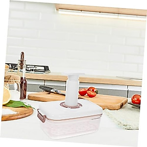 VOSAREA Airtight Food Storage Containers Large 1.2l Hand Pump Sealed Lunch Box for Flour Sugar Crisper Storage Box for Fruits
