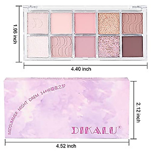 AMY'S DIARY 10 Colors Pink Eye Shadow Eyeshadow Palette, High Pigmented, Blendable Long Lasting Waterproof Nude Pink Neutral Eye Palette Makeup (14#)