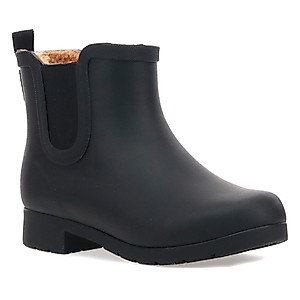 Chooka Women's Waterproof Plush Chelsea Bootie Chelsea Boot, Delridge Black, 9 M