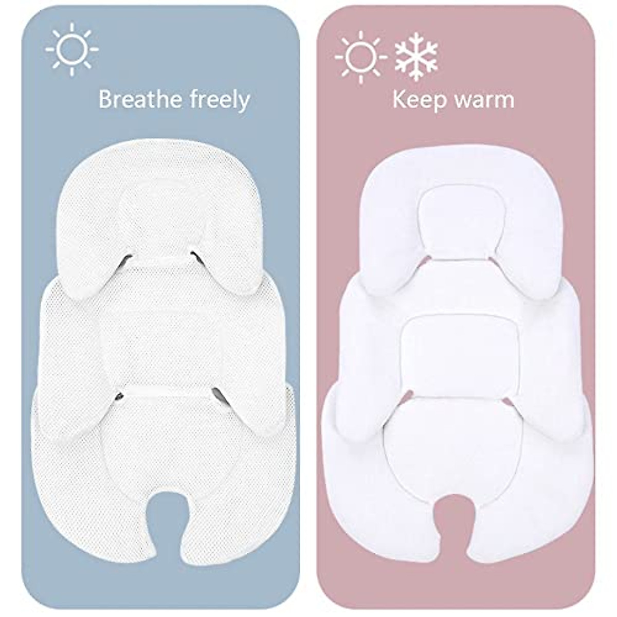 Pushchair Car Mat Soft Washable Trolley Mattress Kids Baby Neck Support Pillow Car Seat Baby Seat Cushion Seat Liner Pad Stroller Accessories(Grey)