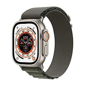 Apple Watch Ultra [GPS + Cellular 49mm] Smart Watch w/Rugged Titanium Case & Green Alpine Loop Large. Fitness Tracker, Precision GPS, Action Button, Extra-Long Battery Life, Brighter Retina Display