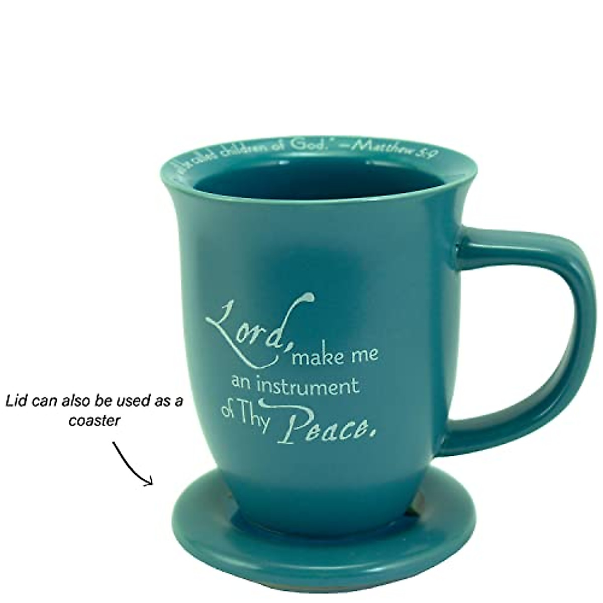 Abbey Gift Ceramic St. Francis Mug and Coaster Set, 4 by 4.38",56472T