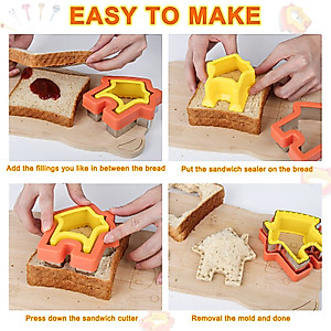 Tohomes Halloween Pumpkin Carving Set Uncrustables Sandwich Maker Sandwich Cutter for kids Cookie Cutters 22 PCS Sealer Set -, DIY Cookie Cutters for Kids Lunch Bento Box