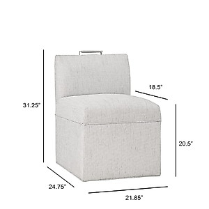 Comfort Pointe Delray Modern Fabric Upholstered Caster Chair in Sea Oat Beige