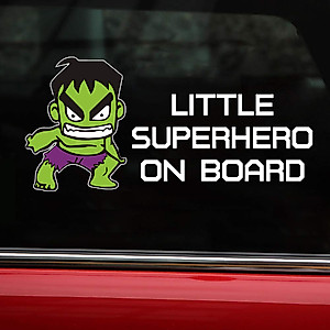 Meitinalife Little Superhero Baby on Board Stickers Reflective Kids ON Board Car Stickers and Decals Baby in Car Styling Windshield Window Vinyl Stickers for Car Body Door Decoration 3.93"x7.8" (9)