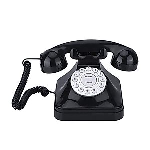 WX-3011 Vintage Black Multi-Function Landline Phone,Antique Telephone,Flash Re-dial Reserve HD Call Skid-Proof Landline Telephone Decor Corded Retro Phone for Home Hotel Office