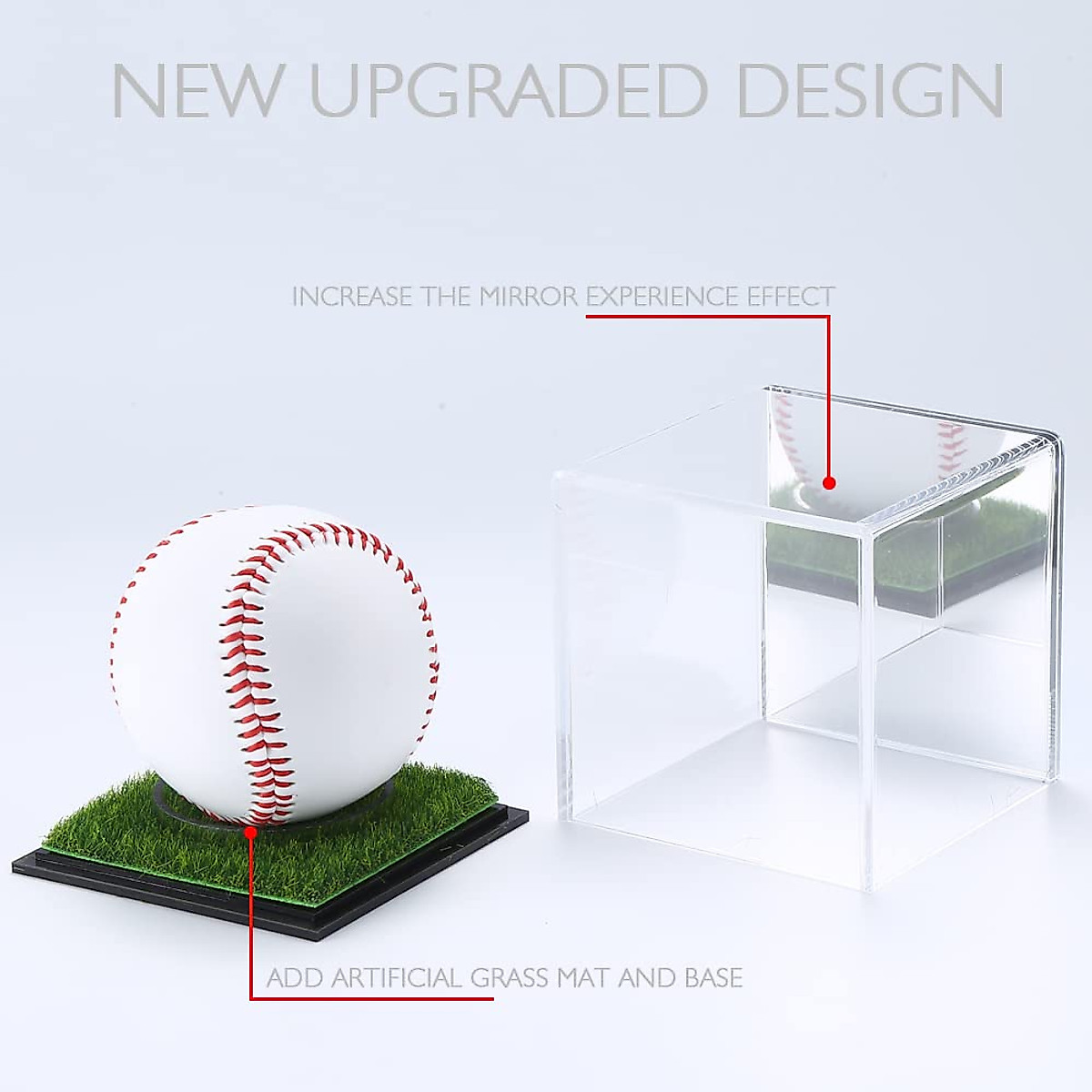 GMAXT Baseball Display Case,New Upgrade Acrylic Baseball Case,UV Protected Baseball Holder Display for Baseball, Tennis Ball, Golf Ball, Billiard Ball,Memorabilia Display Cases