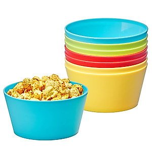 Amazing Abby - Holy Poly - 22-Ounce Plastic Bowls (Set of 8), Unbreakable Dinnerware for Fruit and Cereal, Reusable, Stackable, BPA-Free, Heat-Resistant, Microwave-Safe, Dishwasher-Safe, Mixed-Color