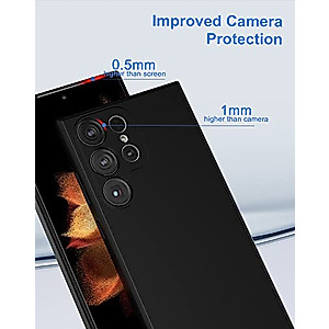 Foluu Silicone Case for Samsung Galaxy S23 Ultra, Liquid Gel Rubber Bumper Case with Soft Microfiber Lining Cushion Slim Hard Shell Shockproof Protective Cover for Galaxy S23 Ultra 5G 2023 (Black)