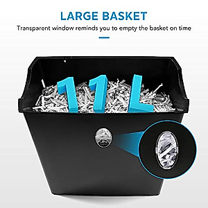 Paper Shredder,8-Sheet Capacity Cross-Cut Paper and Credit Card Shredder, 3.96 Gallon with Paper Jam Proof System for Home Use
