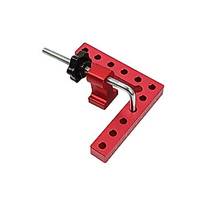 Kipokalor Two sets of Red Aluminium Alloy 90 Degree positioning squares Right Angle Clamps Woodworking Carpenter tool corner Clamping square for Picture Frame Box Cabinets Drawers(120MM, 2 sets Red)