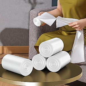 4 Gallon Small Trash Bags 220 Count, Clear Waste Basket Trash Bags for Bathroom, Kitchen, Bedroom, 5 Gallon Garbage Bags Unscented Can 15 Liters