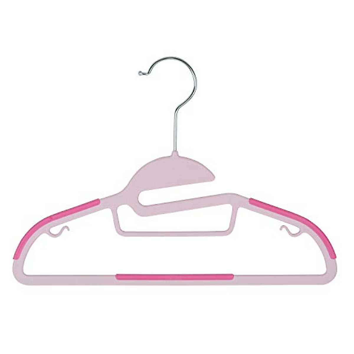 Simplify Kids 12 Pack Collar Ultimate Hangers, Non Slip Slim Space Savers, No More Stretching Baby Clothes, Pink, 3229-PINK