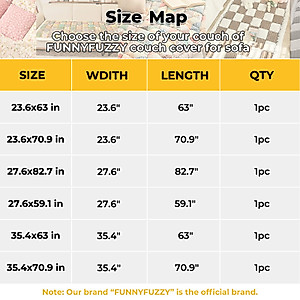 FUNNY FUZZY Couch Covers for Sofa, Pet Mat Bed Couch Cover Washable Pet Bed Cover Cream-Colored Large Plaid Square Protective Furniture Sofa Cover, 27.6"×59.1"