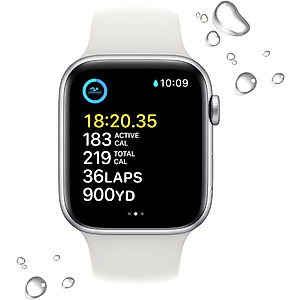 Apple Watch SE (2nd Gen) (GPS + Cellular, 40mm) - Silver Aluminum Case with White Sport Band, S/M (Renewed)