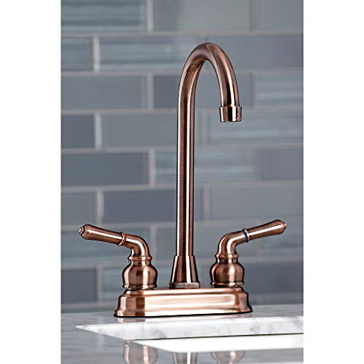 Kingston Brass KB496 Magellan Bar Faucet, Antique Copper, 2.75 x 2.75 x 2.13