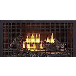 Duluth Forge Dual Fuel Ventless Gas Fireplace System with Mantle, Thermostat Control, 5 Fire Logs, Use with Natural Gas or Liquid Propane, 26000 BTU, Heats up to 1350 Sq. Ft., Gingerbread Finish