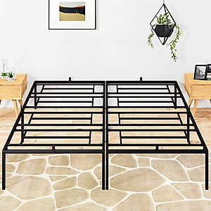 SunnyFurn King Metal Bed Frames,Heavy Duty Steel Slat Support Noise Free No Box Spring Needed and Easy Assembly